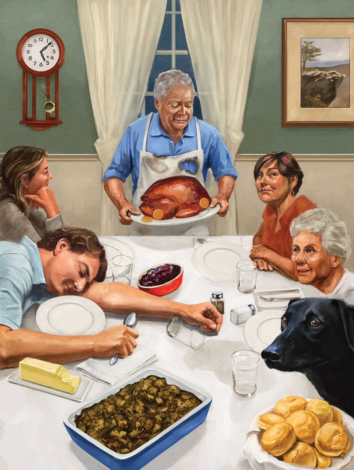 Norman Rockwell Painting Thanksgiving Dinner